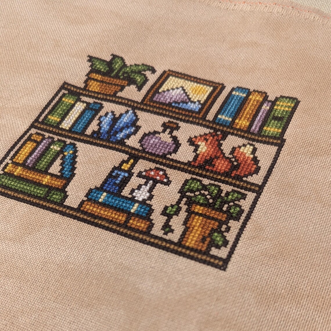 Cozy Bookshelf Cross Stitch Pattern by Garden Grove Stitchery – Instant ...