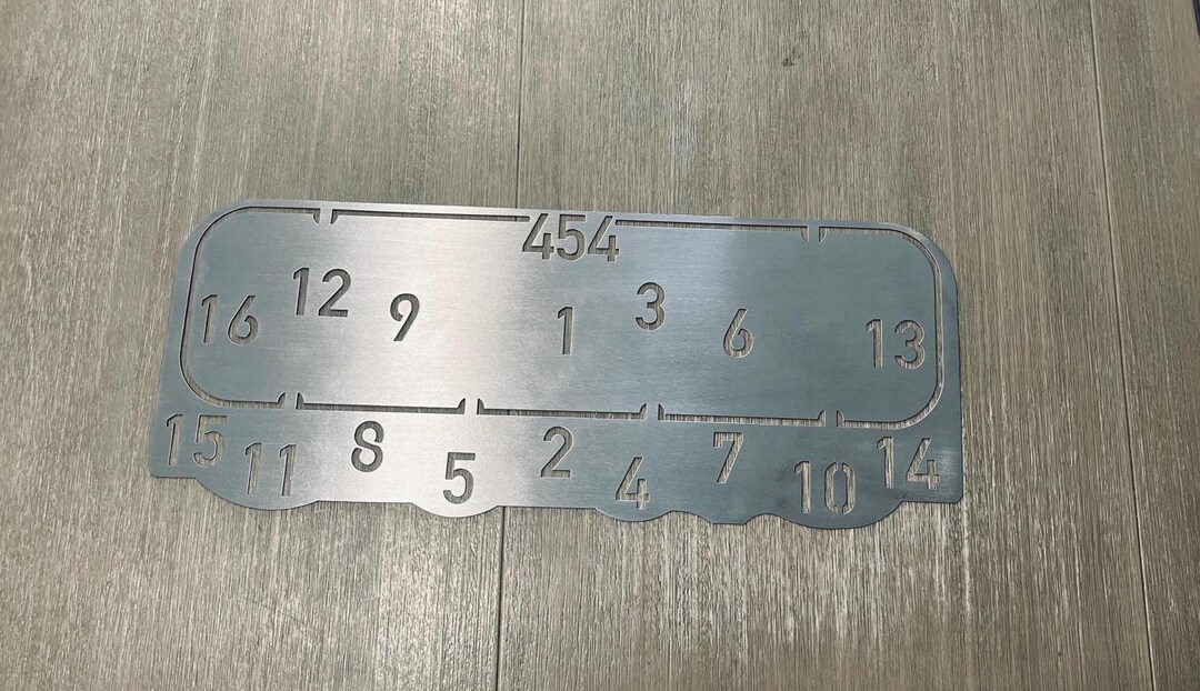 Chevy Big Block Head Bolt Torque Pattern. Garage Steel Wall Art. - Etsy