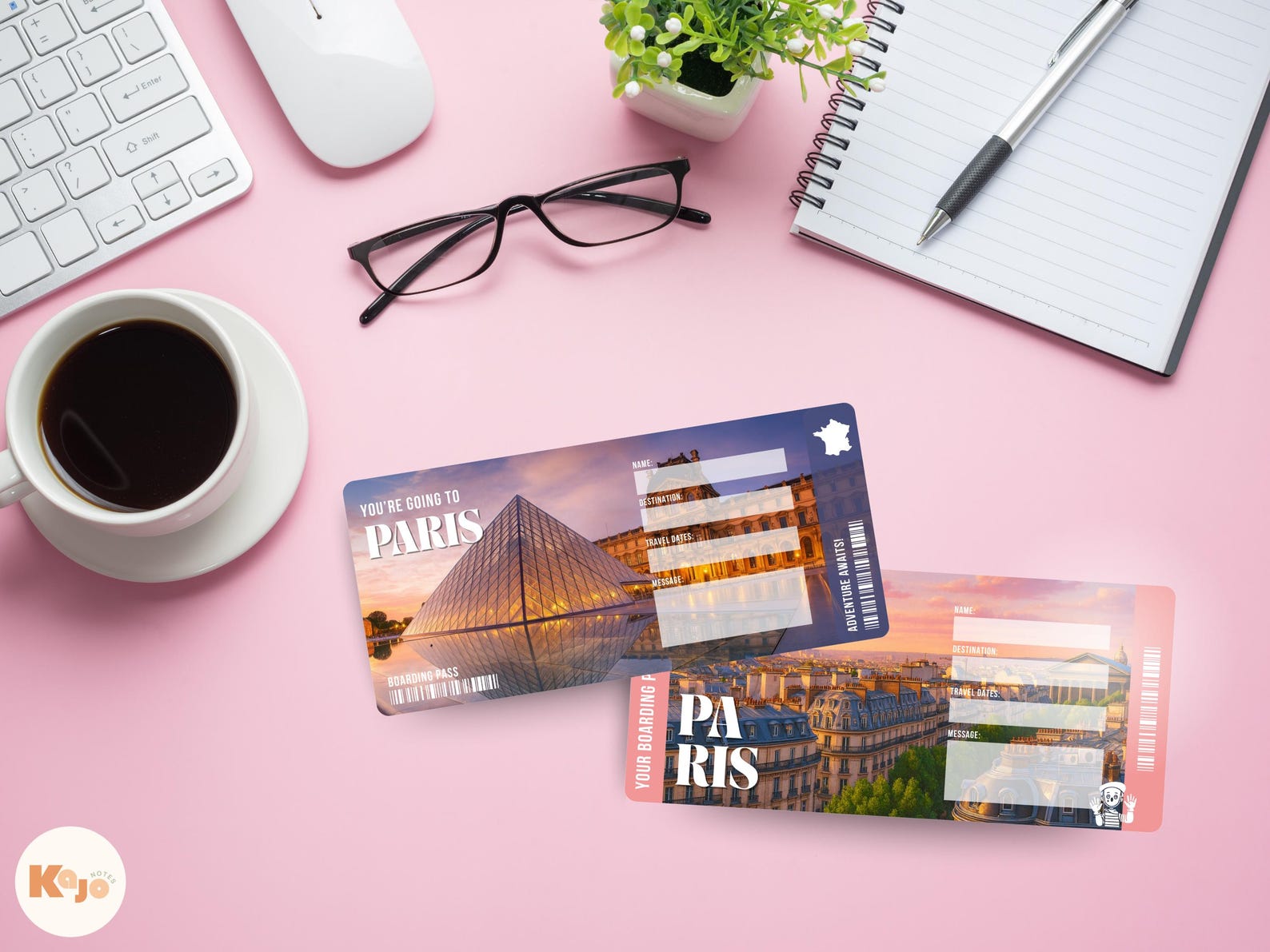 Paris France Surprise Trip Ticket: Printable Boarding Pass Gift ...