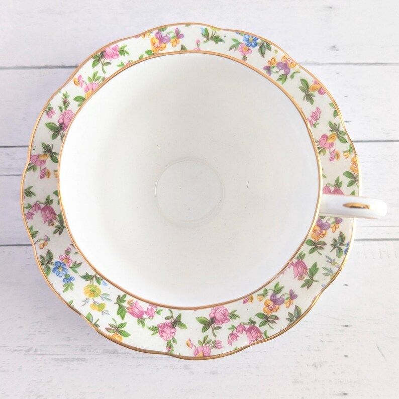 Vintage Princess Anne Floral Chintz Teacup and Saucer, English Bone ...