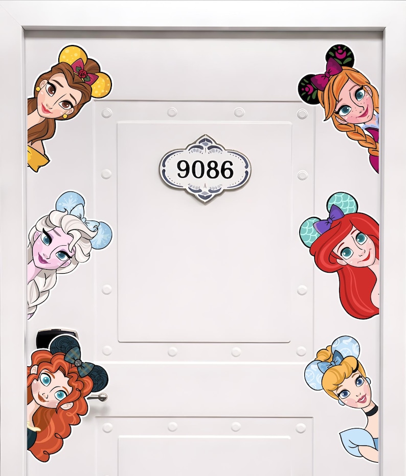 Disney Inspired Princess Side Door Cruise Magnet: Ariel | Aurora | Anna ...