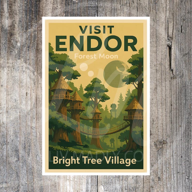 Vintage Star Wars 21 Planet Travel Poster Stickers: Batuu | Hoth ...