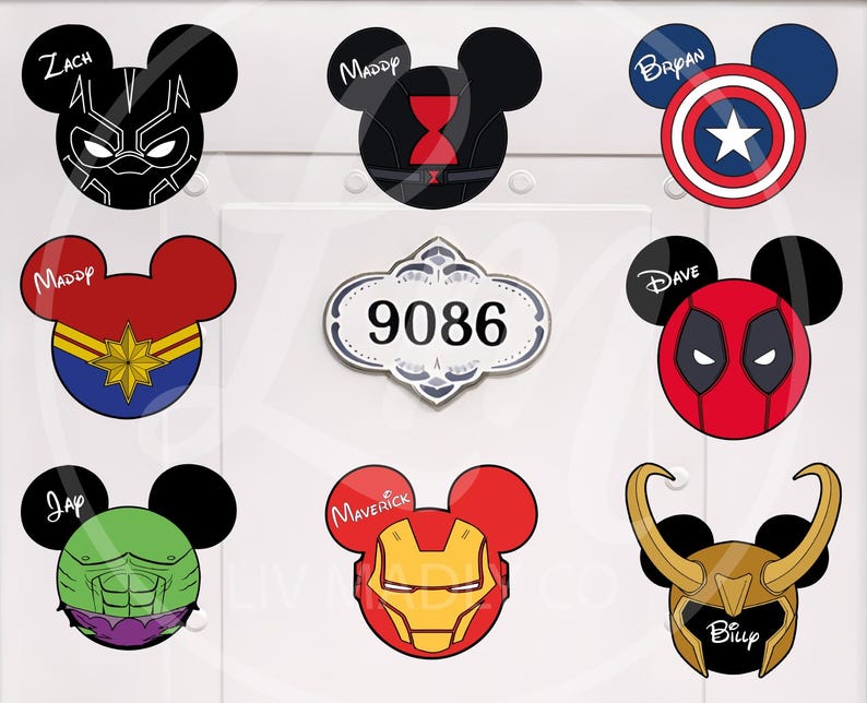 Personalized Marvel Inspired Mickey Mouse Cruise Door Magnet: Deadpool ...