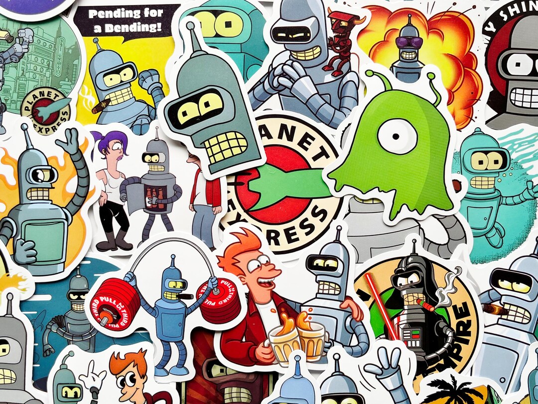 Futurama Stickers Bender Leela Fry Professor Farnsworth for Laptops ...