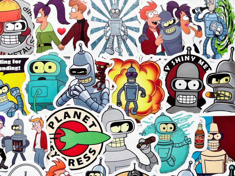 Futurama Stickers Bender Leela Fry Professor Farnsworth for Laptops ...