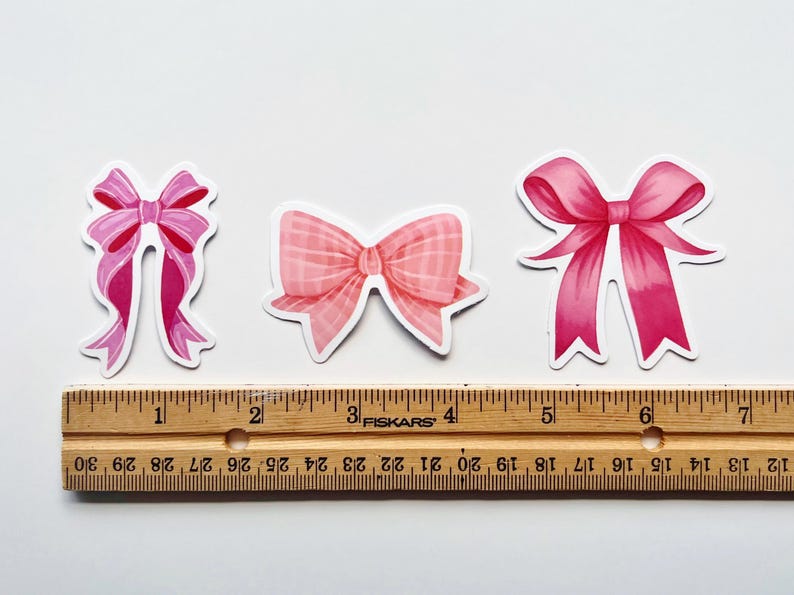 Pretty Pink Bow Stickers Coquette Aesthetic for Laptops, Phone Cases ...