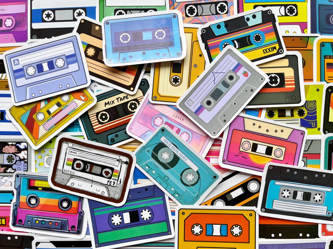 Cassette Tape Retro Stickers: 80's Music, Laptop, Journal Decals - Etsy