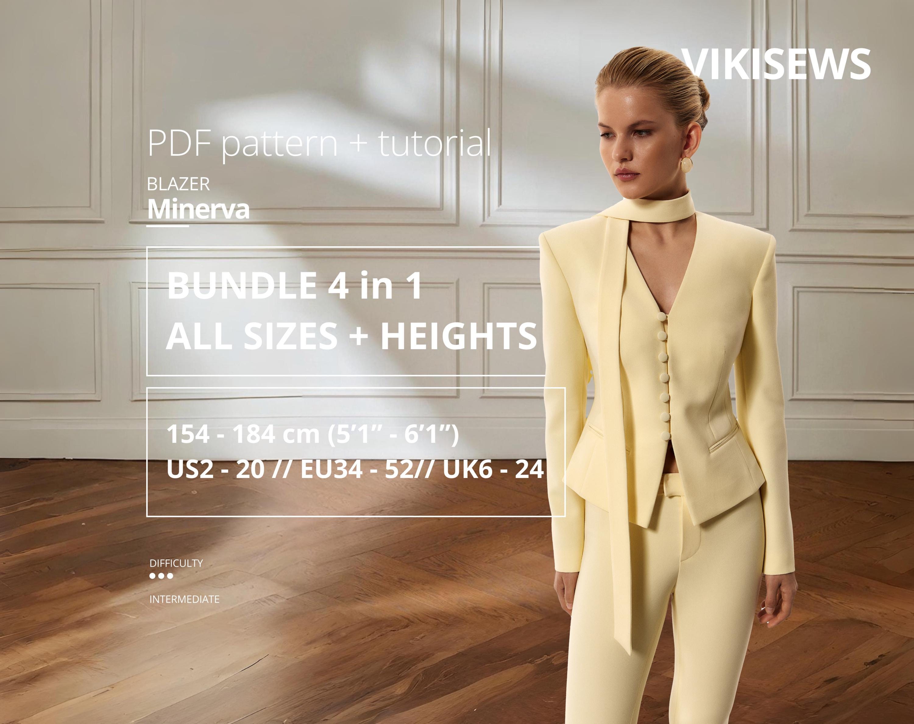 Minerva Blazer Sewing Pattern Bundle With Tutorial Varsity Jacket ...