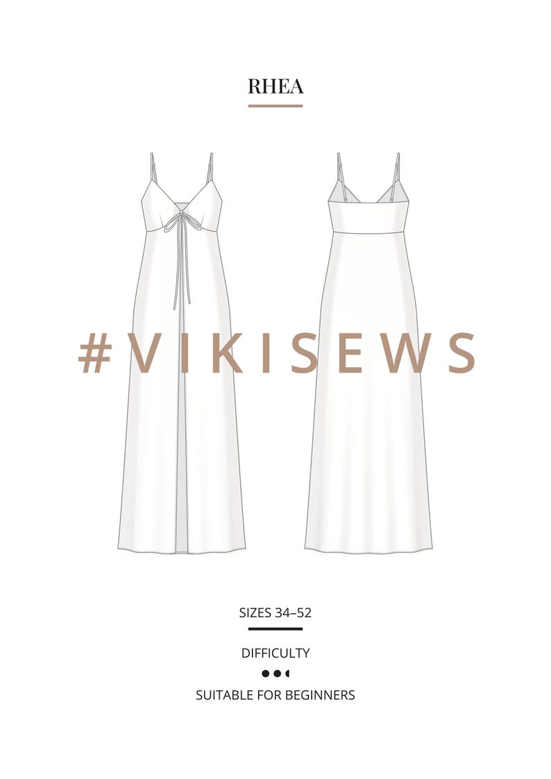 Rhea Top Sewing Pattern PDF Open Front Maxi Top Tie Front Camisole ...