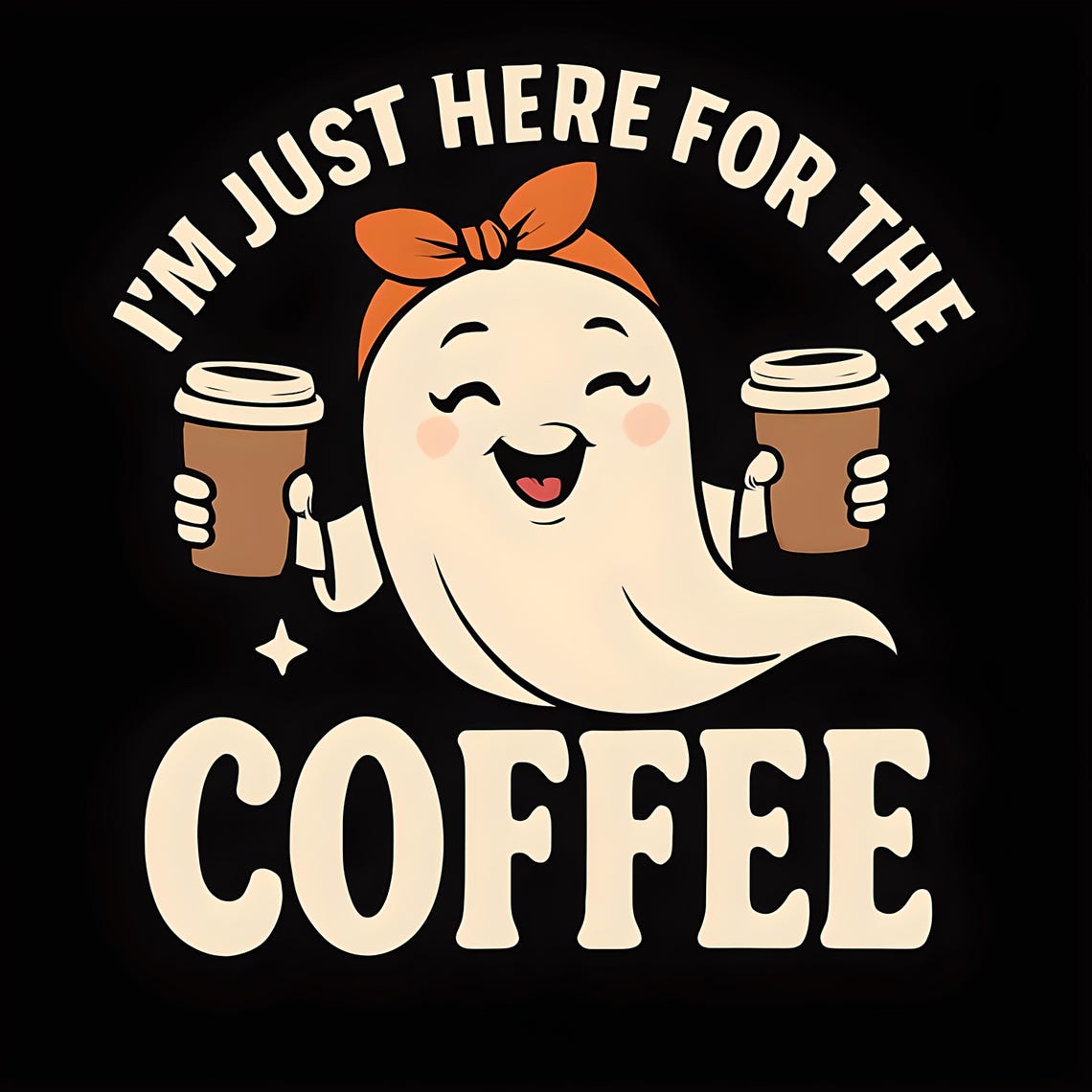 Spooky Ghost Coffee PNG: Halloween Digital Download - Etsy