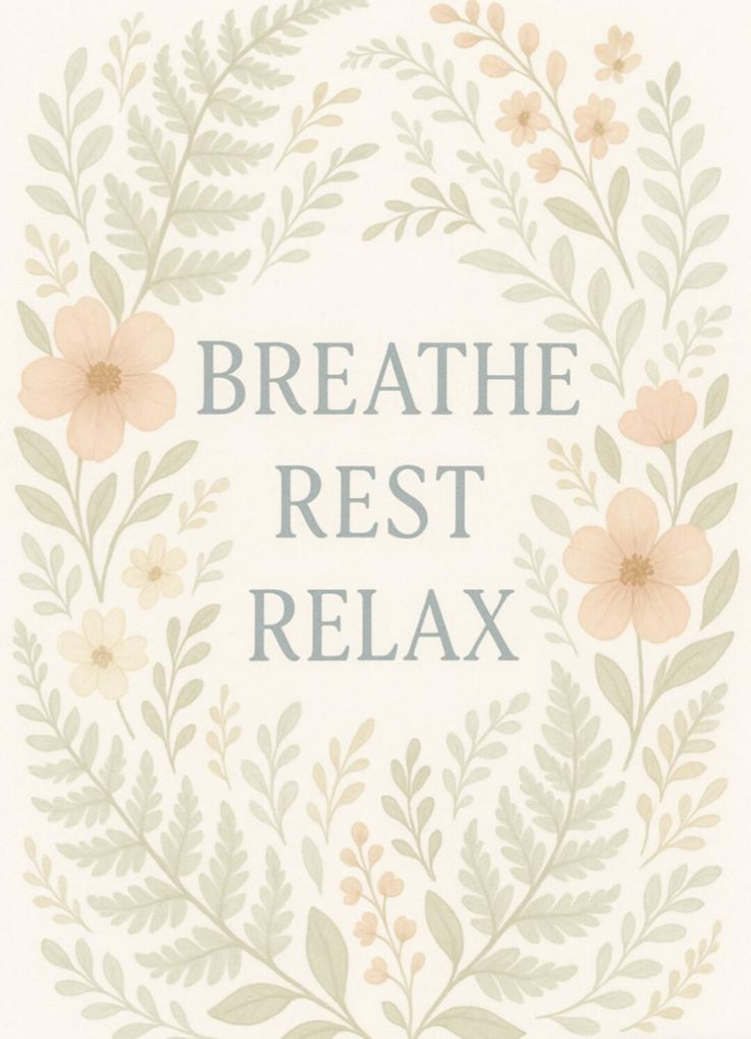 Template- Breathe,rest,relax- Perfect for an Empty Wall - Etsy