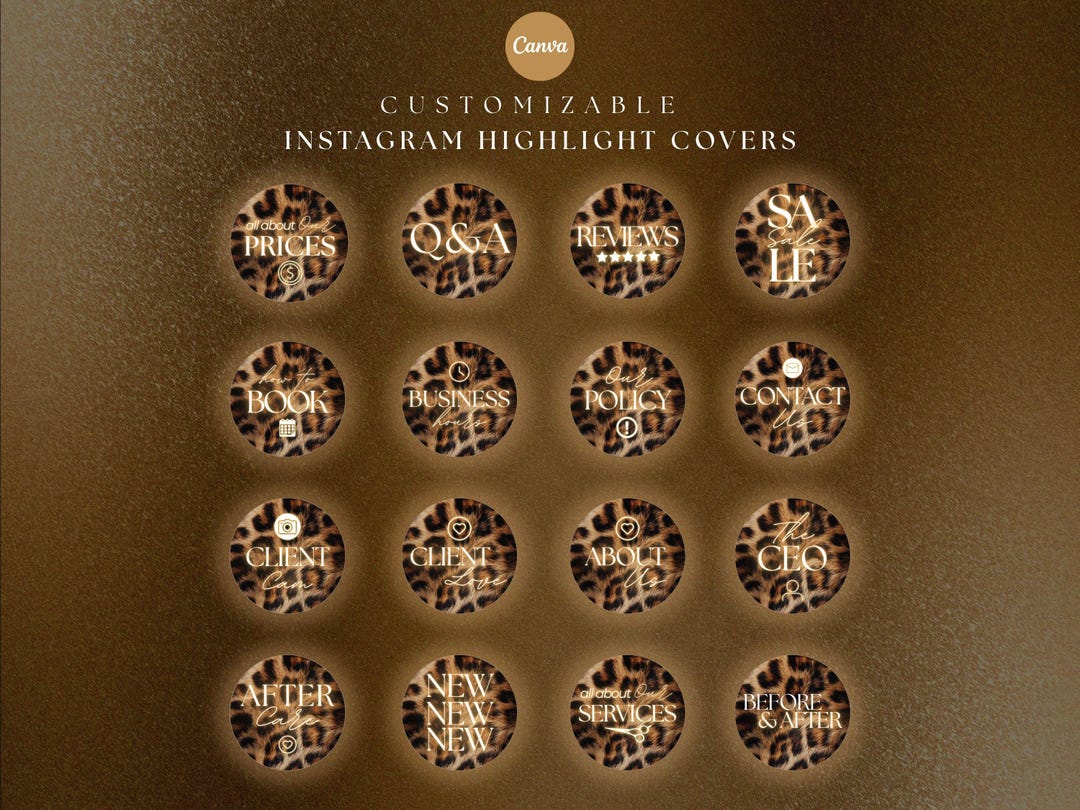Instagram Highlight Covers Leopard Instagram Cheetah Highlight Icons ...