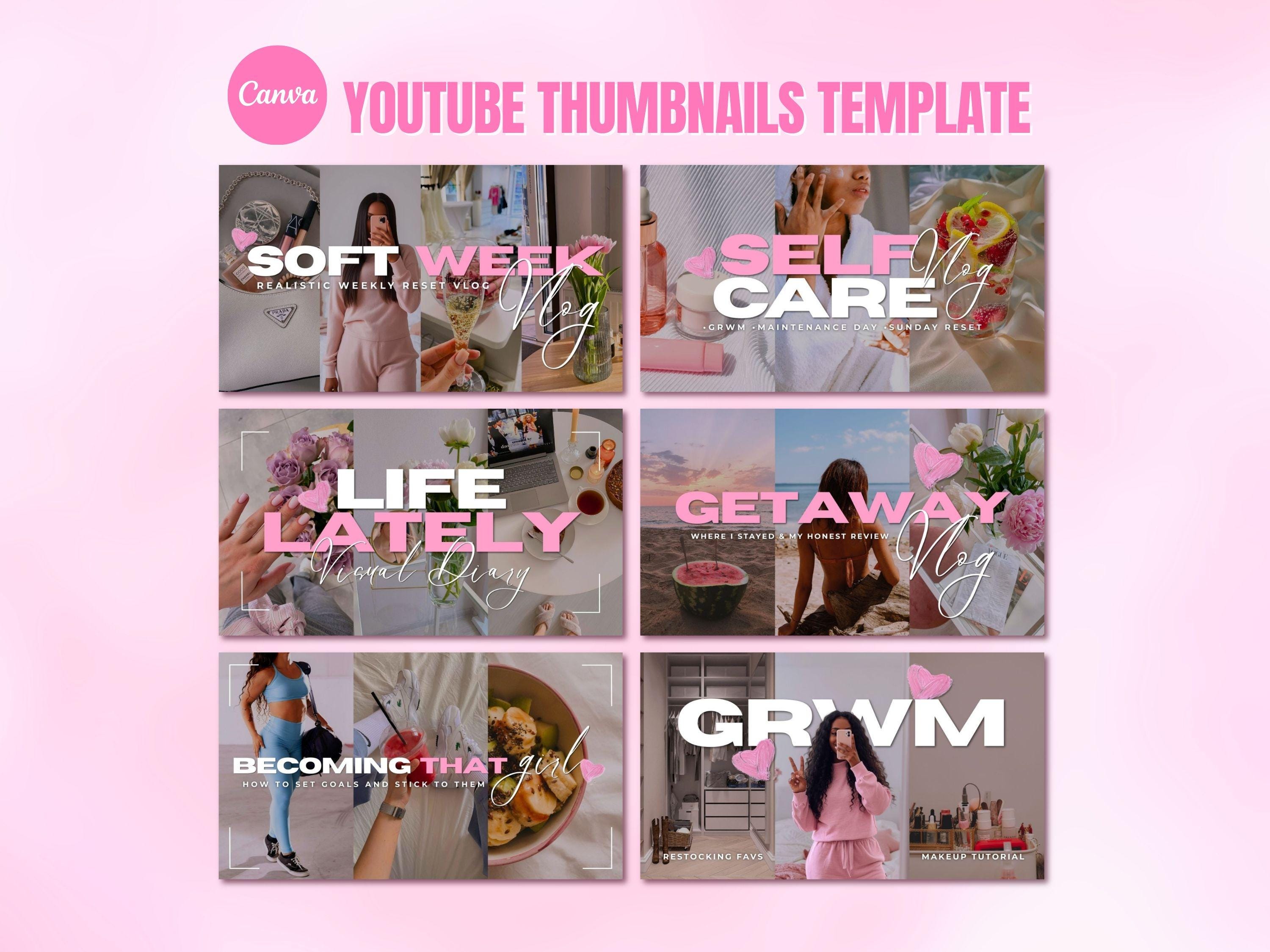 Youtube Thumbnail Canva Template Youtube Vlog Thumbnail Contentcreator ...