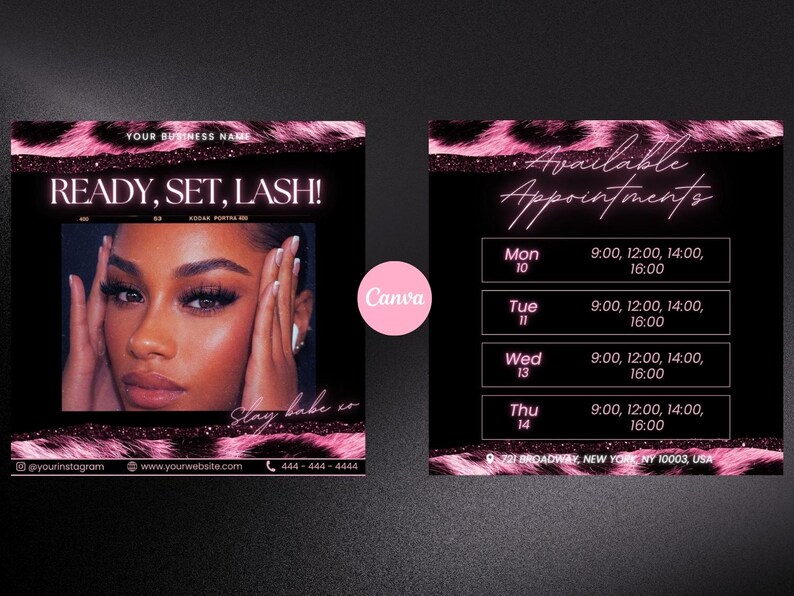 Lash Tech Acuity Scheduling Template: Leopard Cheetah Booking Website ...