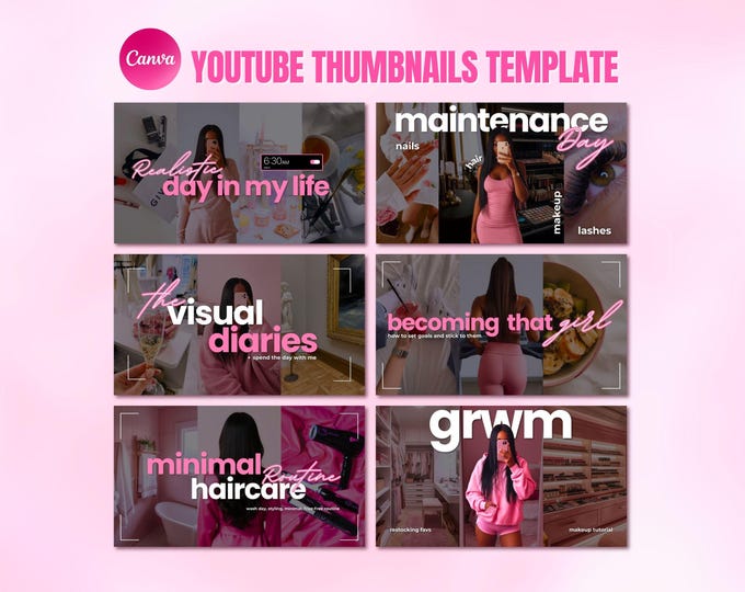 Youtube Thumbnails Canva Template Contentcreator Branding Kit Youtube ...