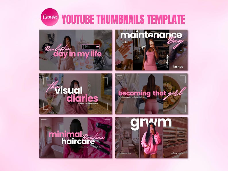 Youtube Thumbnails Canva Template Contentcreator Branding Kit Youtube ...