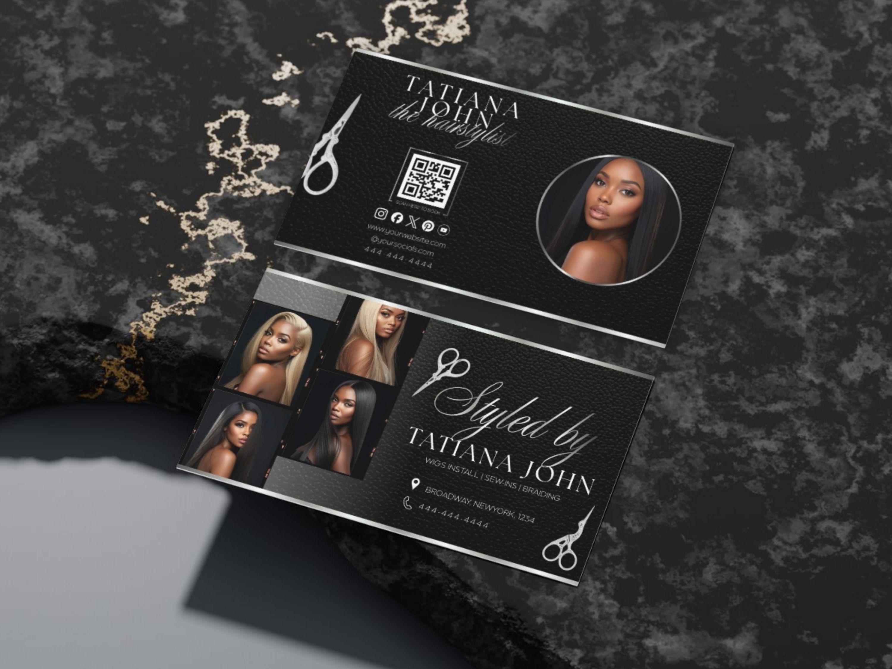 Luxury Hair Business Card Template Modern Editablebusiness Card Beauty ...