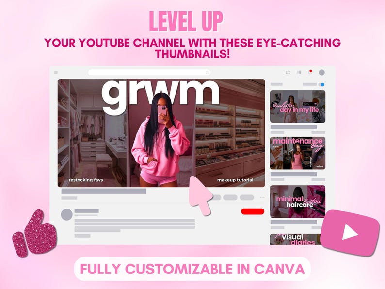 Youtube Thumbnails Canva Template Contentcreator Branding Kit Youtube ...