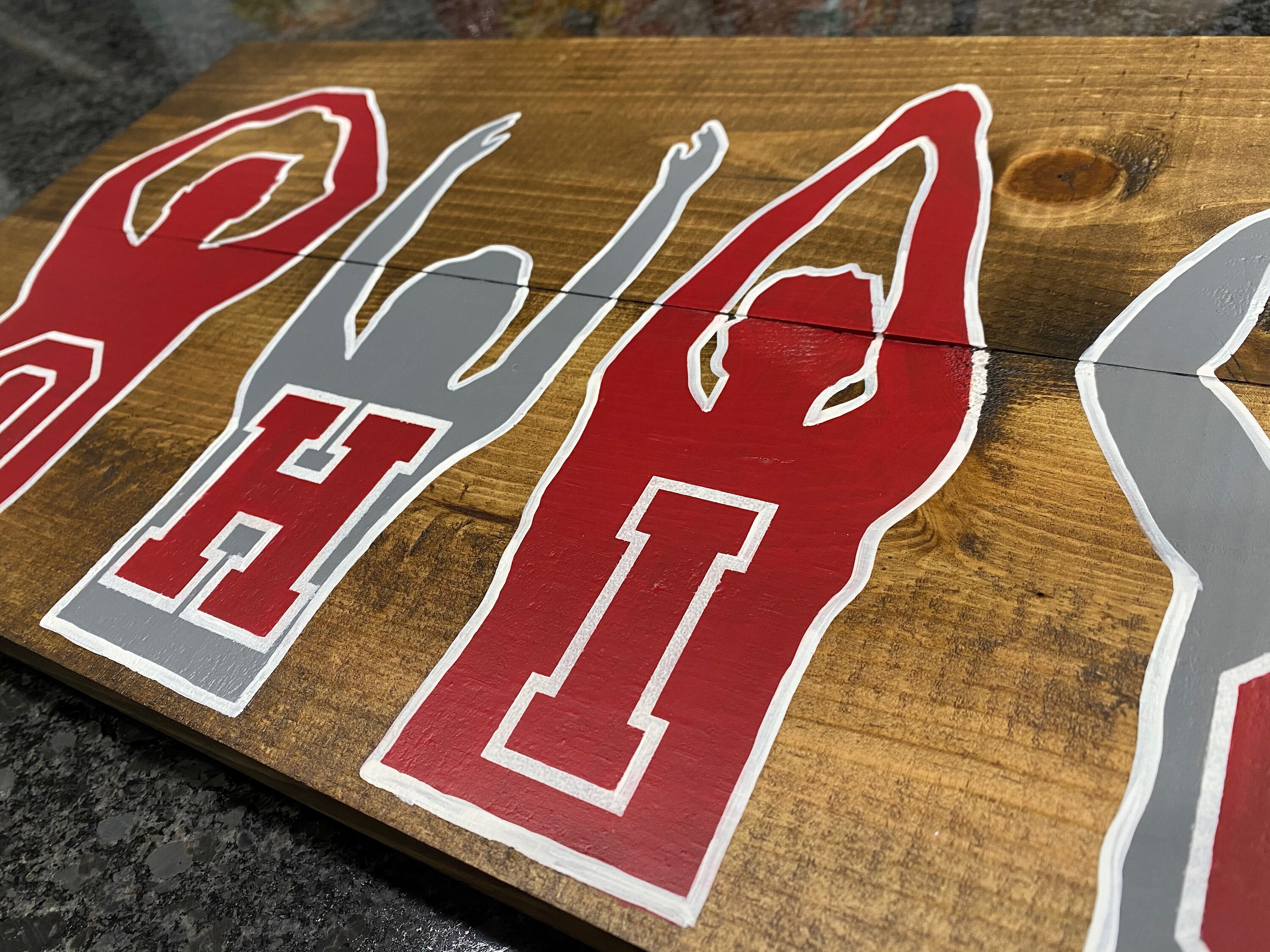 Ohio Silhouettes Wood Sign. O-h-i-o Wood Signs Football Fans. - Etsy