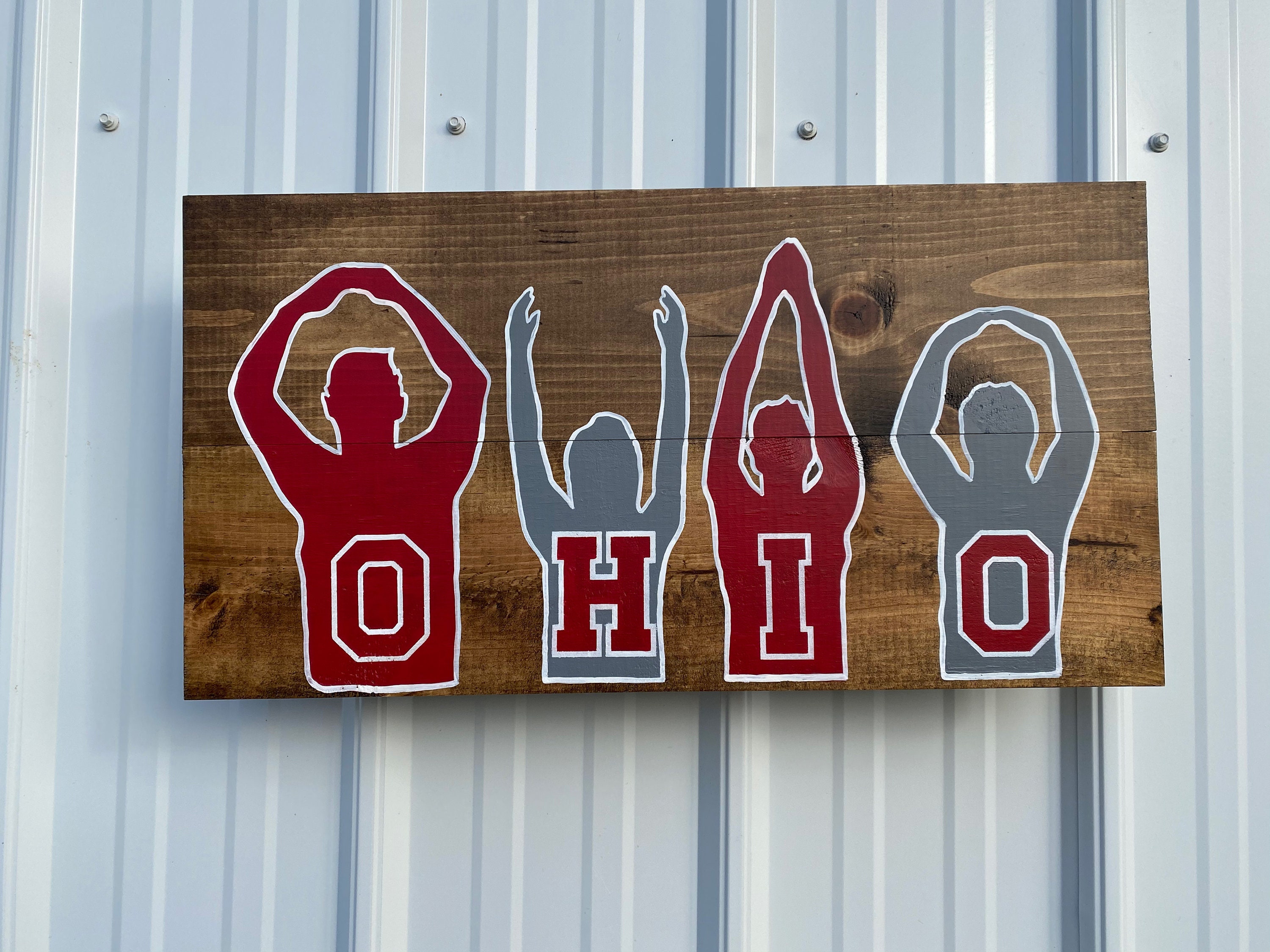 Ohio Silhouettes Wood Sign. O-h-i-o Wood Signs Football Fans. - Etsy