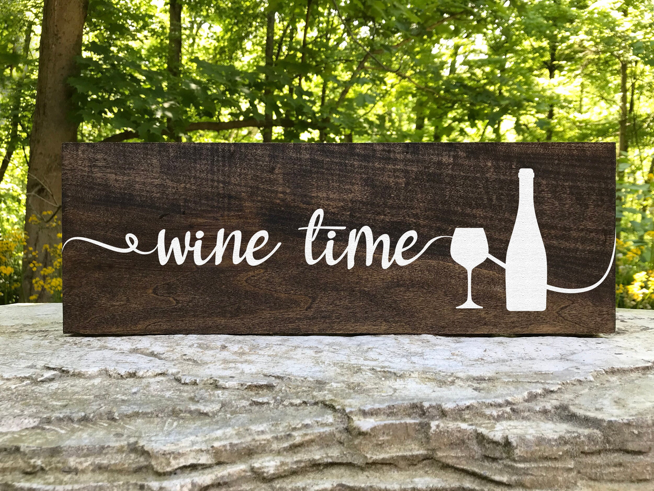Shelf Sitter Wood Sign Wine Time Wine Time Wood Sign - Etsy