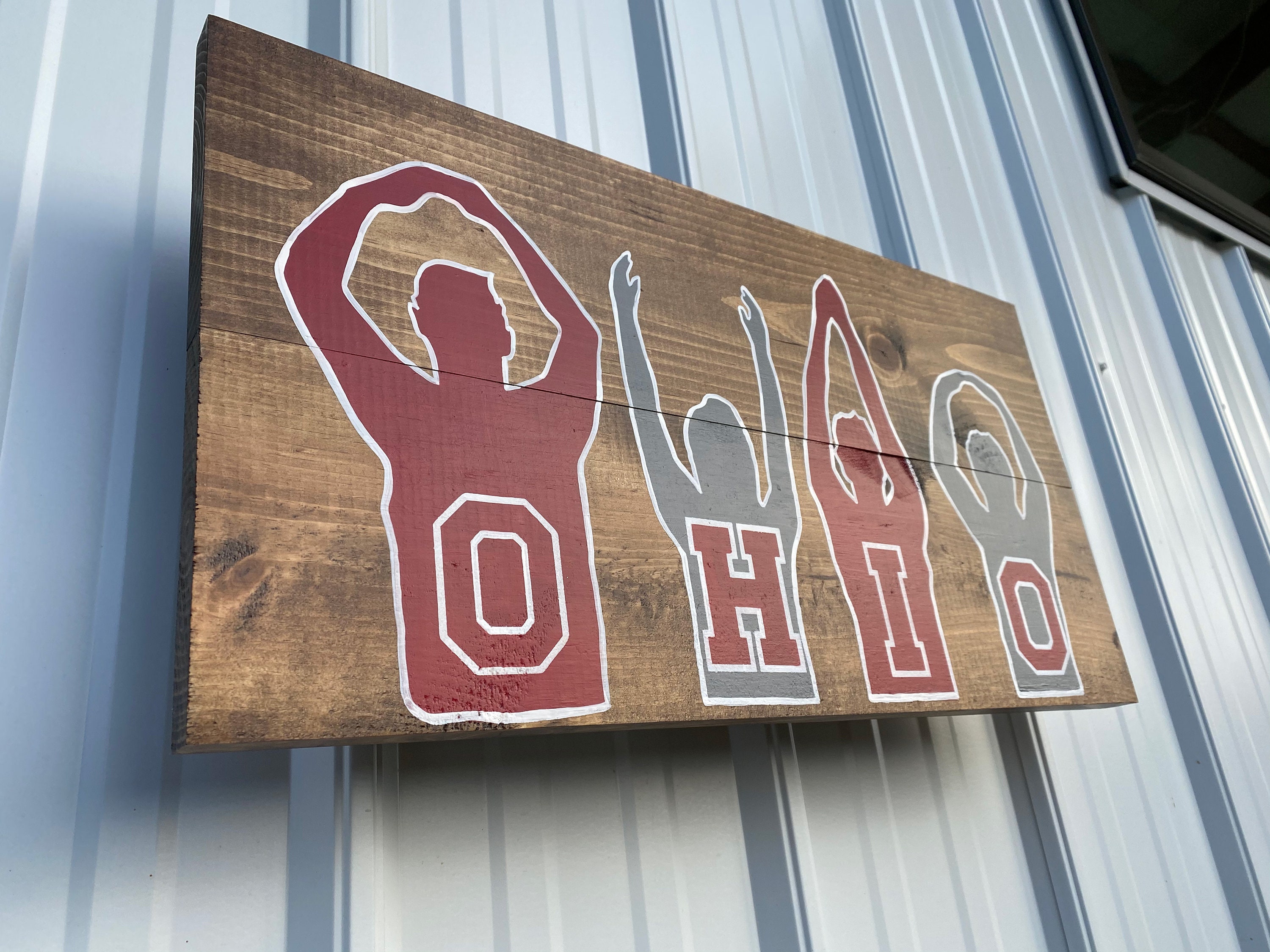 Ohio Silhouettes Wood Sign. O-h-i-o Wood Signs Football Fans. - Etsy