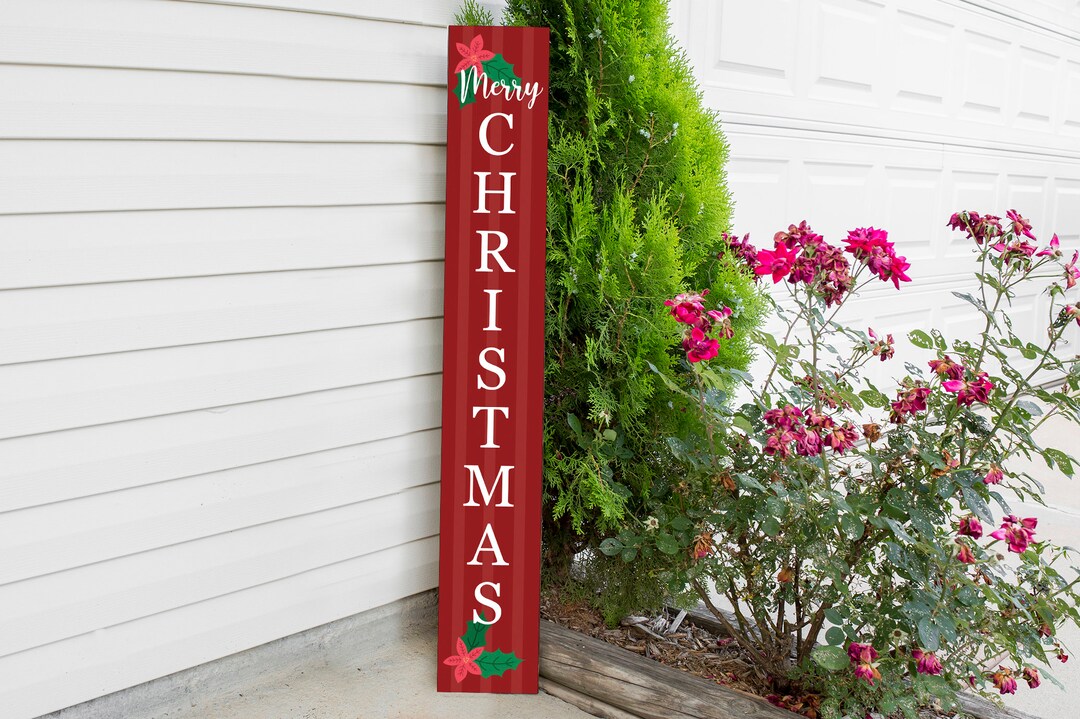 Christmas Vertical Sign for Porch Merry Christmas Wood Sign Decor - Etsy