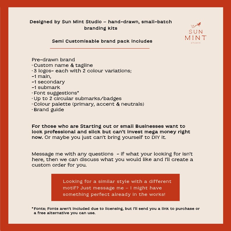 Semi-custom Branding Kit - Etsy