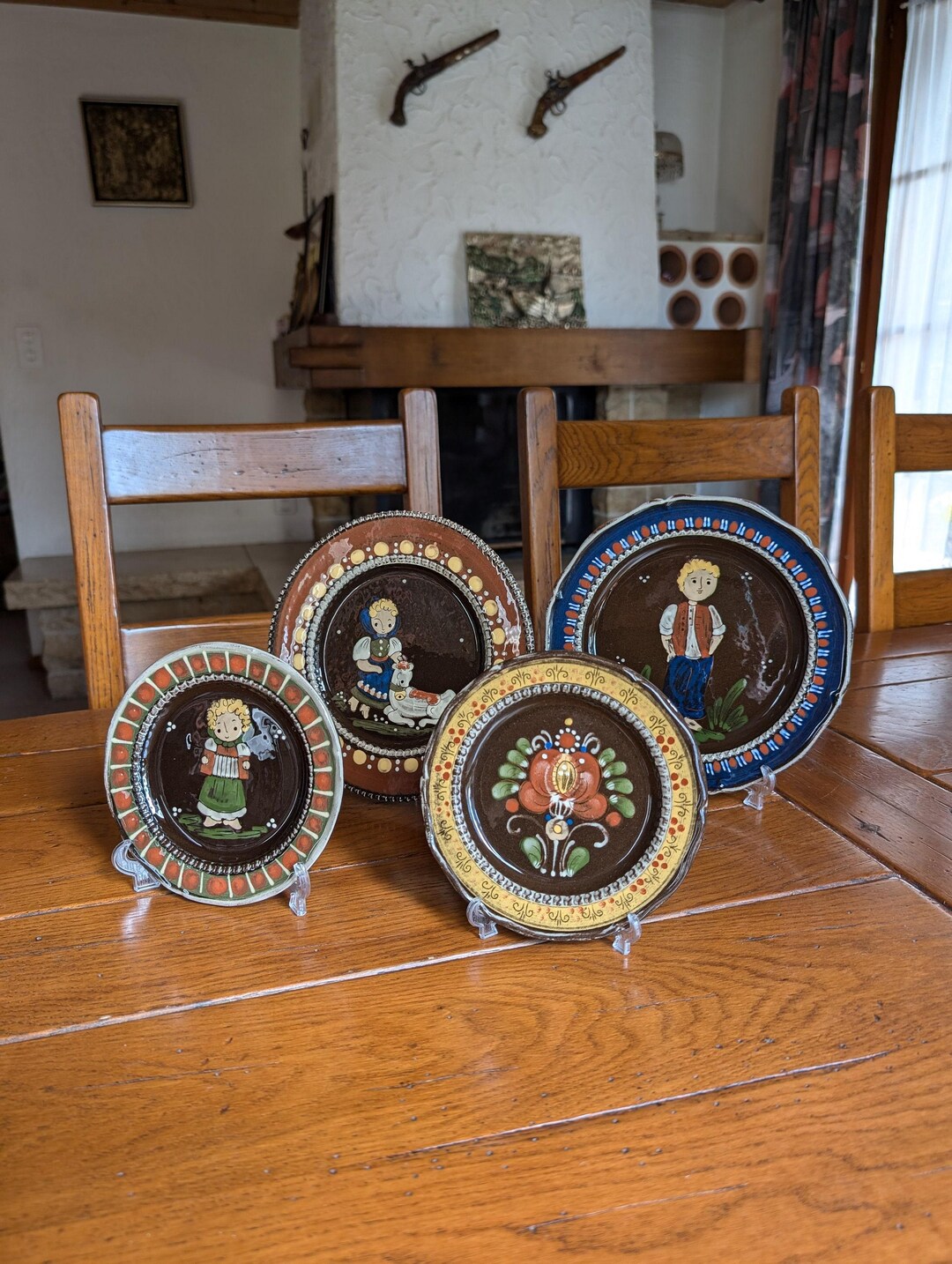 Swiss Folk Art by Kohler Biel Vintage Ceramic Dark Brown Plate of Your ...