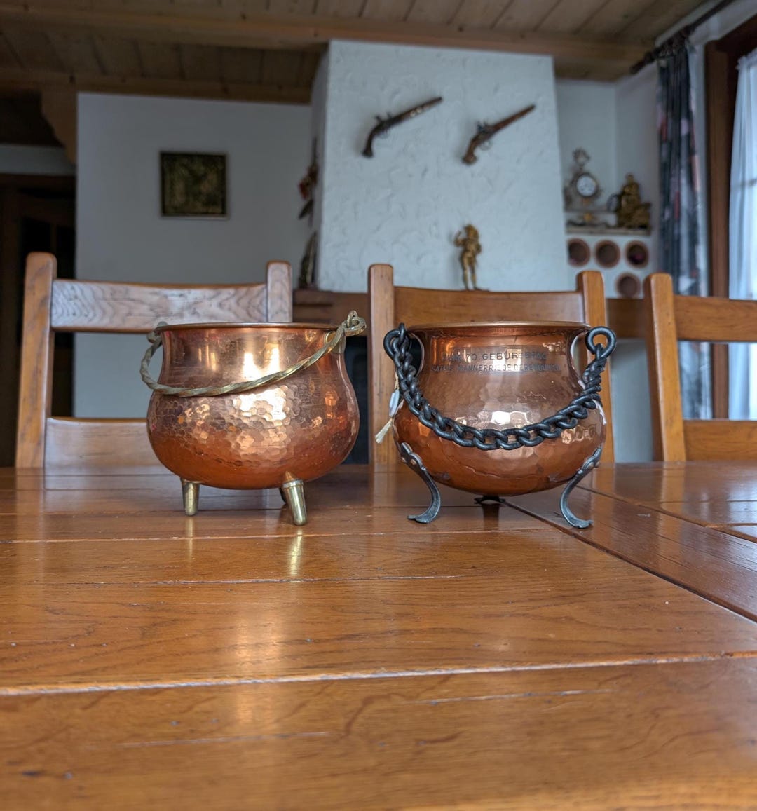 Swiss Vintage Copper Planter Pot, Handmade Alpine Decor - Etsy