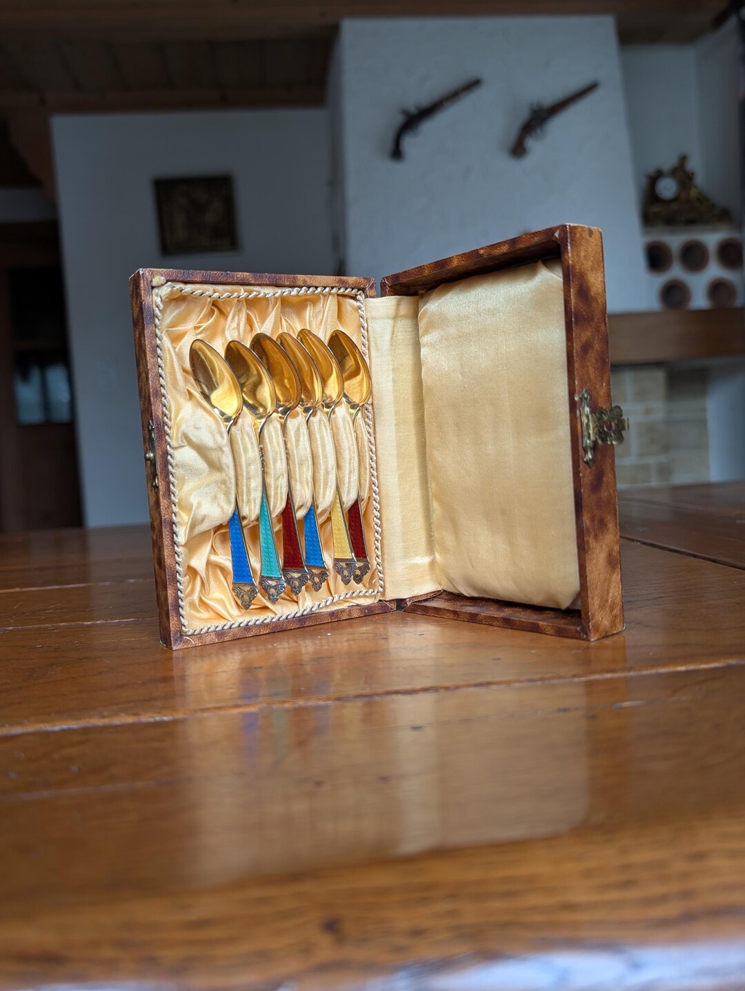 Vintage Nils Hansen Sterling Silver Enamel Demitasse Spoons, Set of 6 ...
