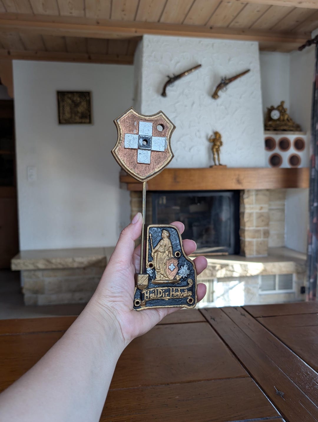 Vintage Swiss Helvetia Plaque, Cast Metal Patriotic Decor - Etsy