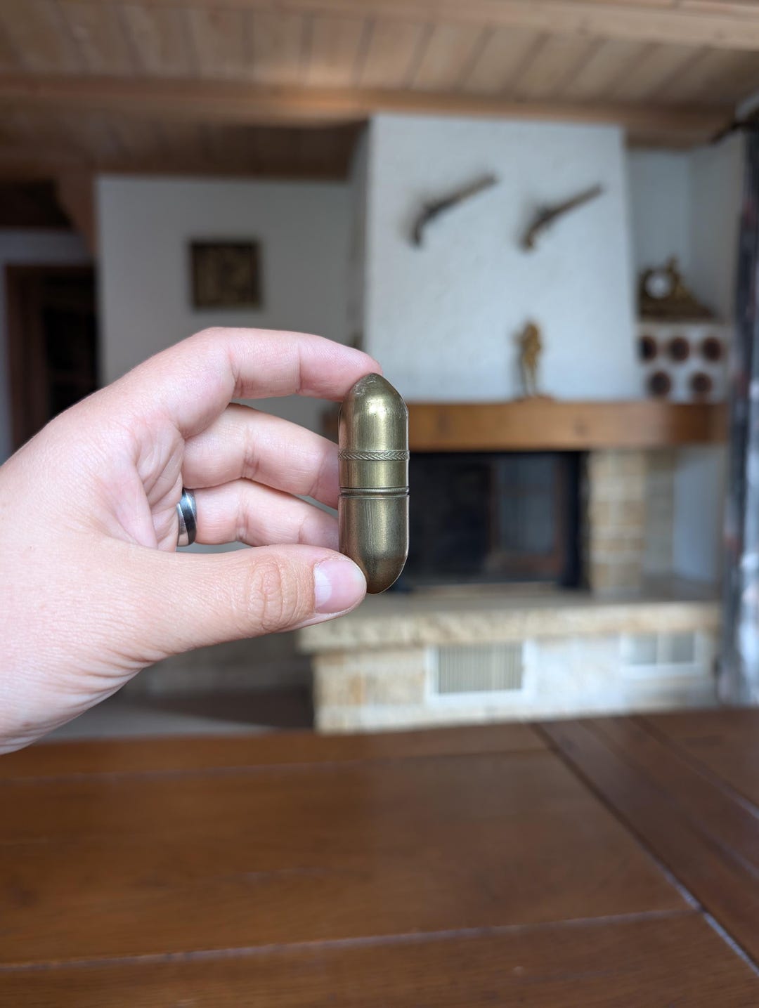 Brass Bullet Capsule Petrol Lighter With Top Design for Retro Gift or ...