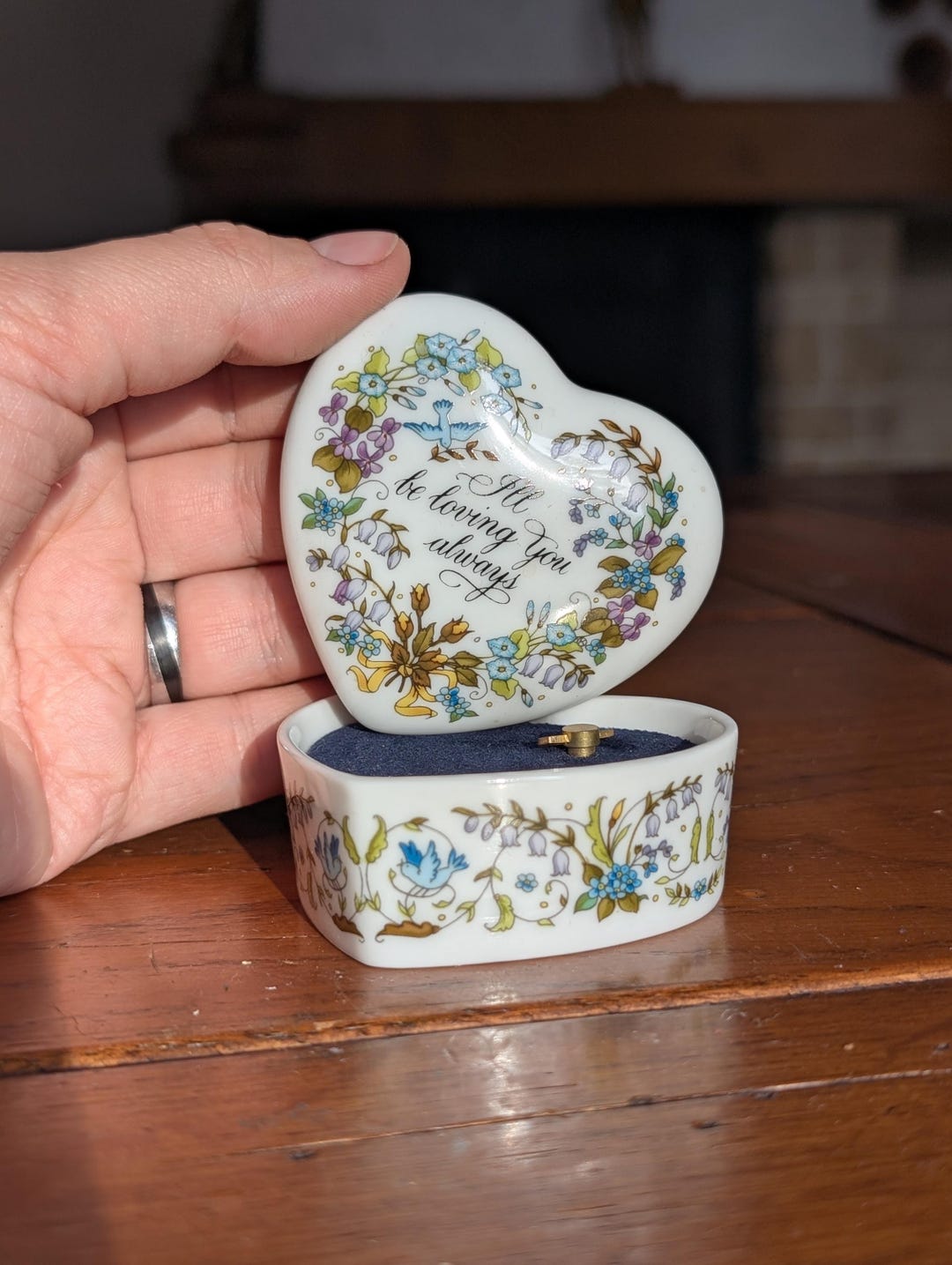 Vintage Franklin Porcelain Heart Music Box, Floral Keepsake - Etsy