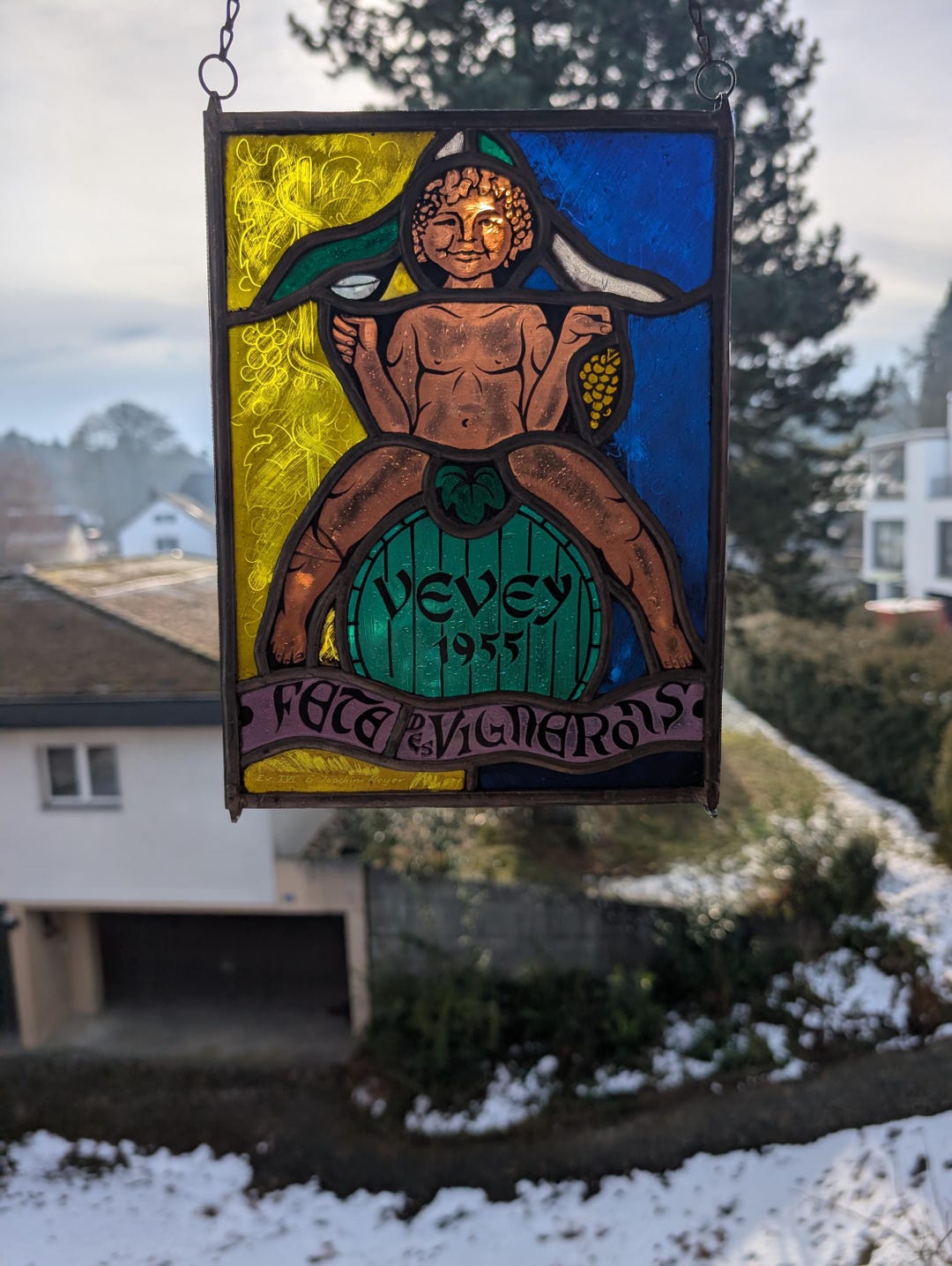 1950s Swiss Tiffany Style Stained Glass Bacchus Vevey - Etsy
