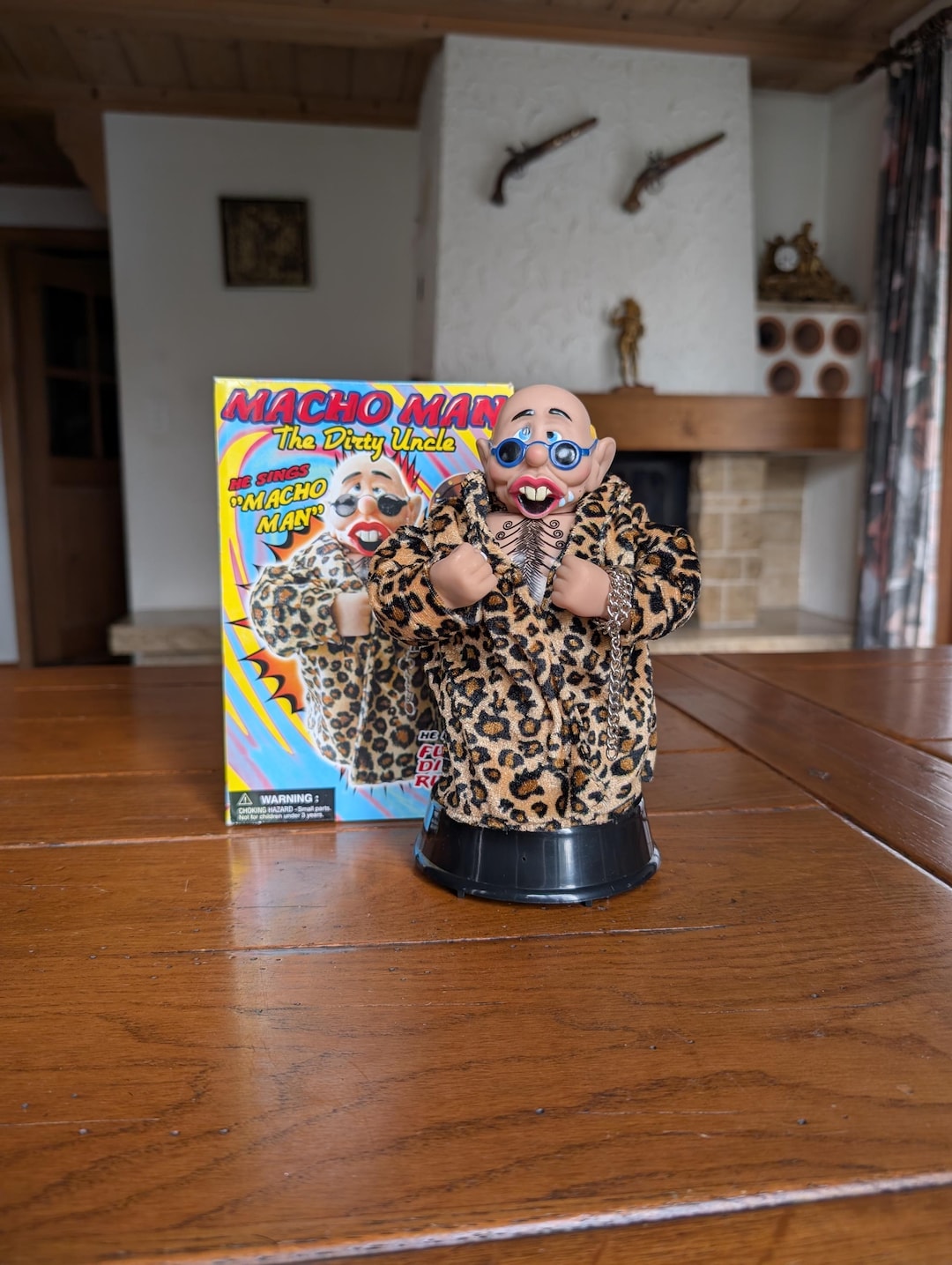 Vintage Macho Man Animatronic Toy, Leopard Coat, 2003 Novelty Gag Gift ...