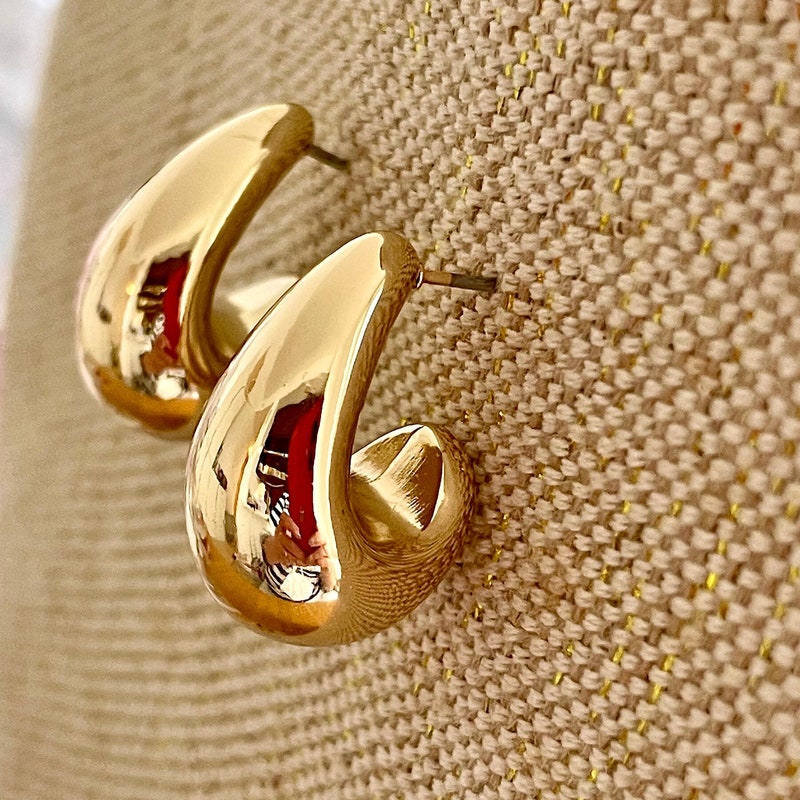 Gold Teardrop Earrings - Etsy