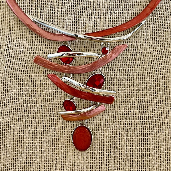 Red Statement Necklace - Etsy