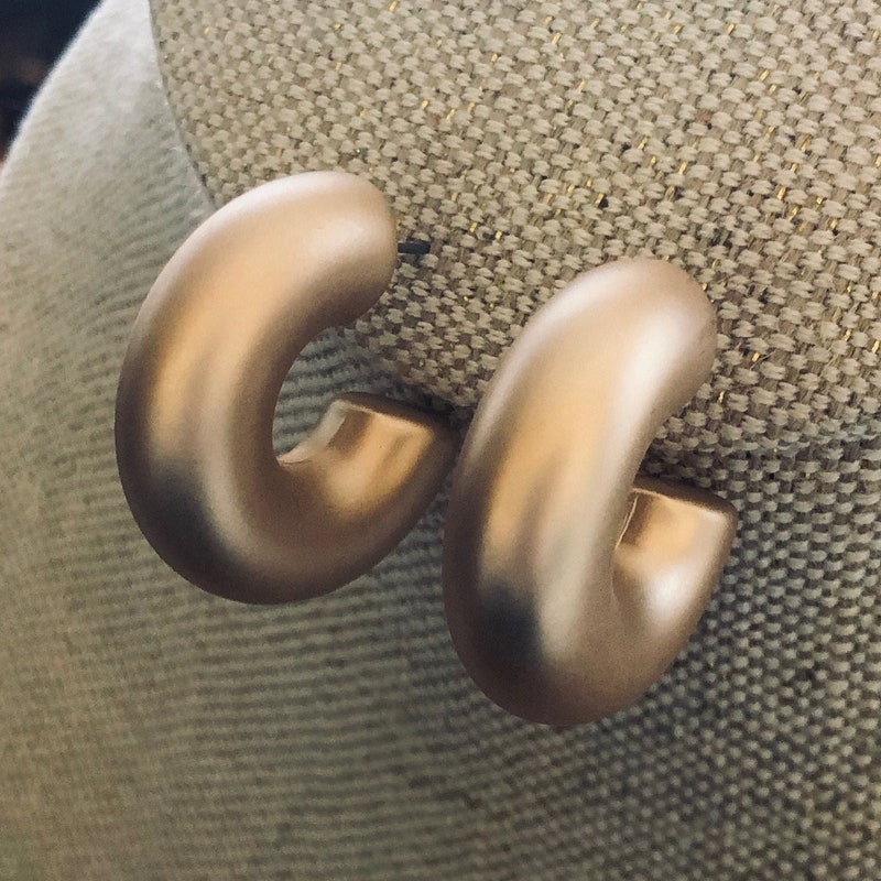 Matte Gold Earrings - Etsy