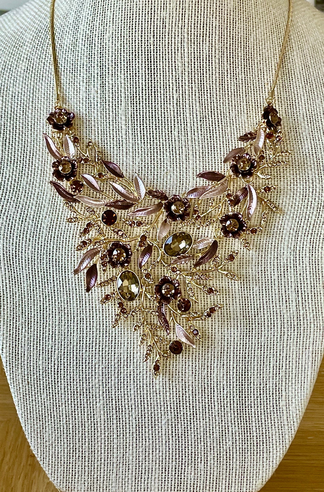 Statement Necklace, Statement Necklace for Women, Brown Statement ...