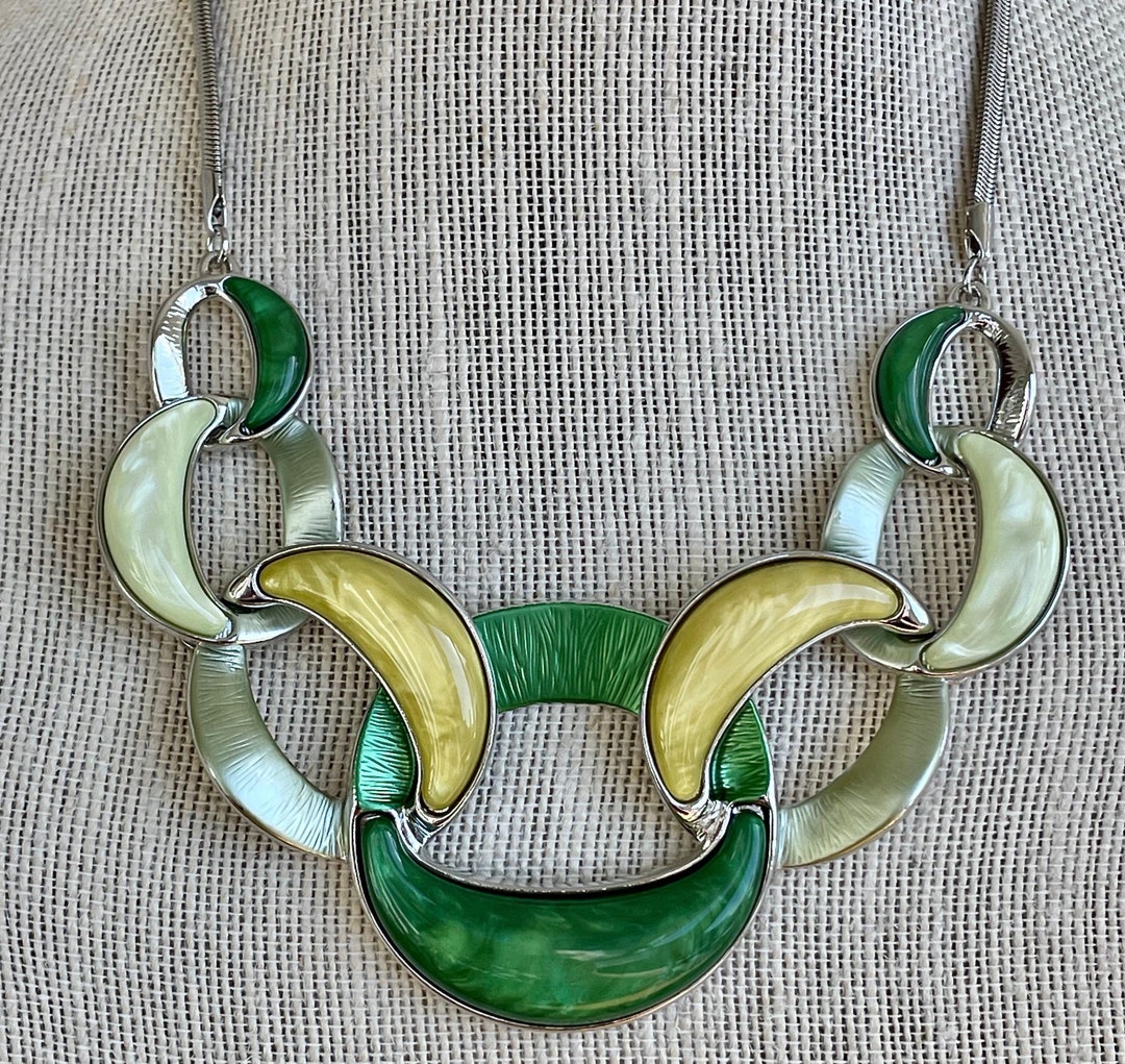 Green Statement Necklace, Chunky Necklace Olive Green, Chunky Necklace ...