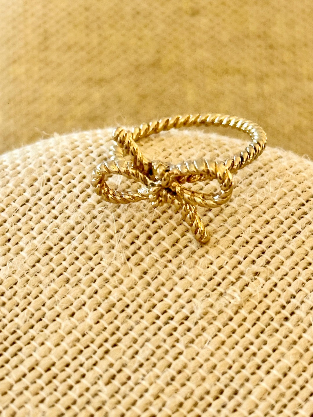 Gold Bow Ring, Chunky Gold Bow Ring, One-size Gold Bow Ring, Shiny Gold Bow Ring, Christmas Gift ...