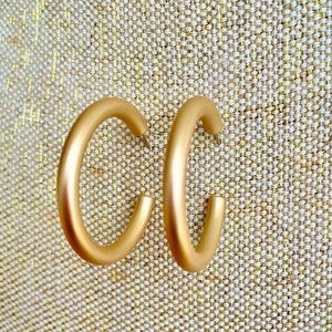 Matte Gold Rectangle Chain, Gold Link Chain Necklace, Gold Thick ...