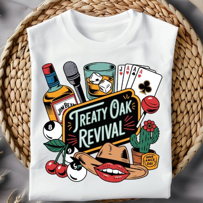 Treaty Oak Revival T-shirt Design PNG | Vintage Western Country Music ...