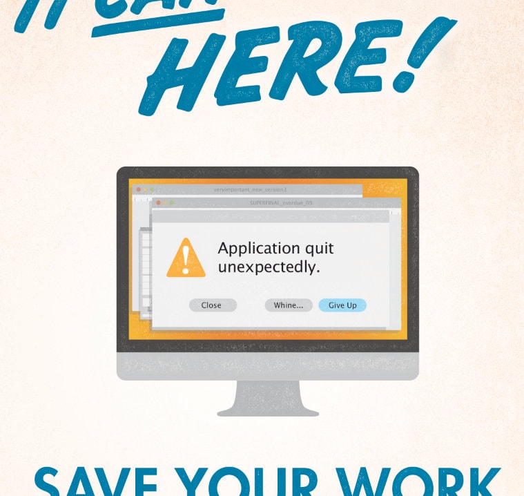 Save Your Work! Large Printable Graphic Design Poster Mac 24"x36" - Etsy