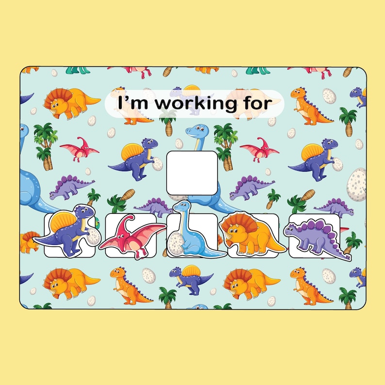 Printable Dinosaur Token Board for Kids | Digital Reward Chart for ...