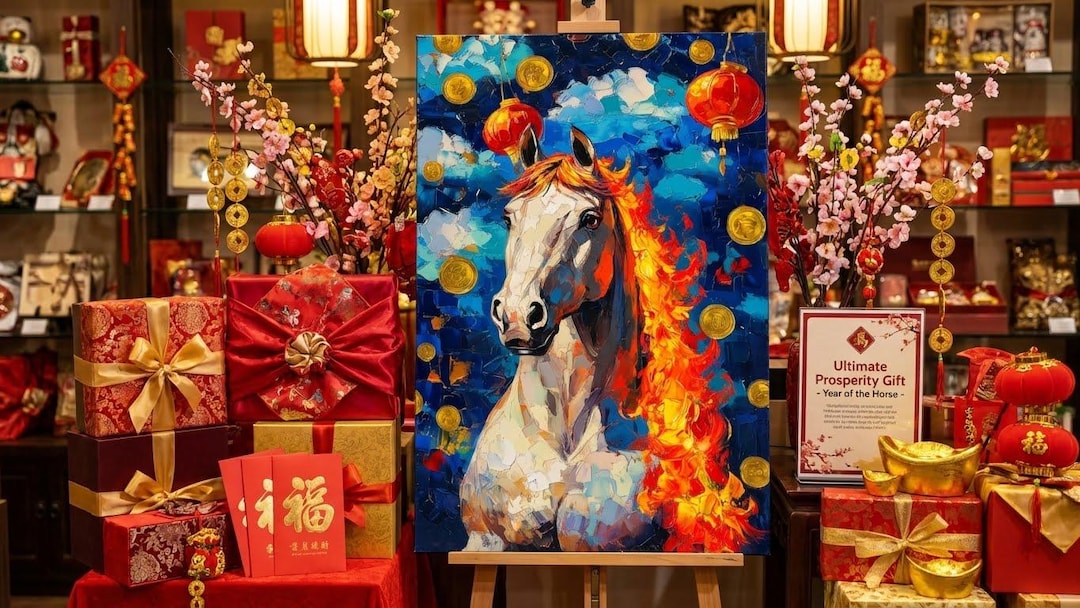Chinese New Year Horse Wall Art | Fire Horse 2026 Canvas | Year of the ...