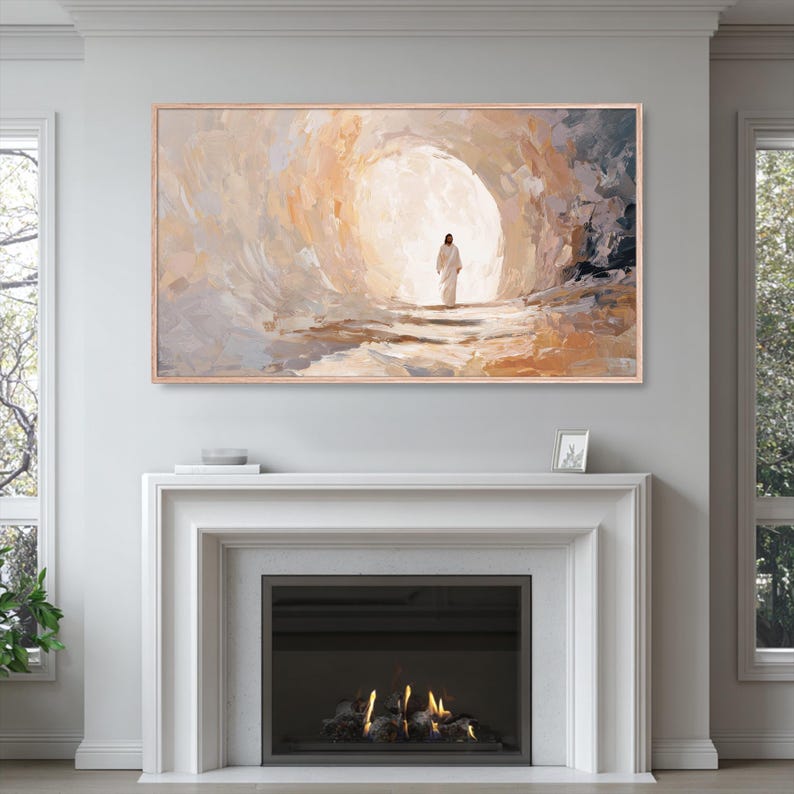 Jesus Resurrection Frame TV Art: Easter Spring Painting Download - Etsy UK