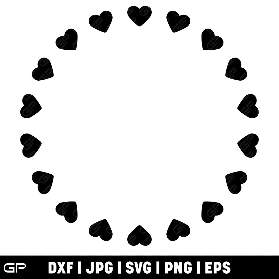 Heart Circle Monogram SVG Files (digital Download) - Etsy Australia