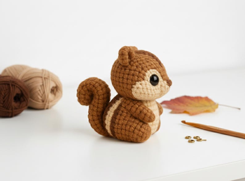 Mini Amigurumi Chipmunk Crochet Pattern PDF – Kawaii Woodland Animal ...